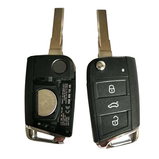 MK120007 3 Button Flip Key Fob Remote Controls For Vw Golf Polo Touran ...