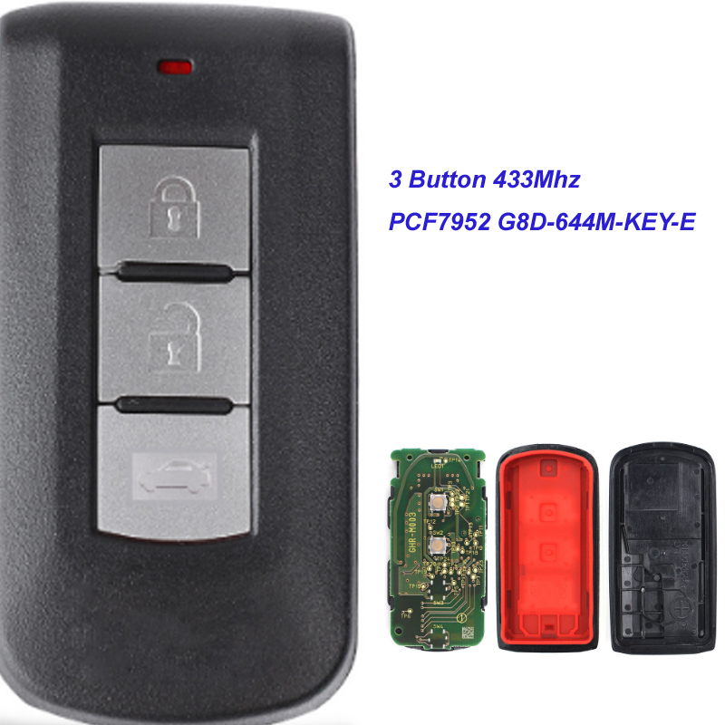 MK350012 3 Button 433Mhz PCF7952 Smart Remote Key for M-itsubishi ...