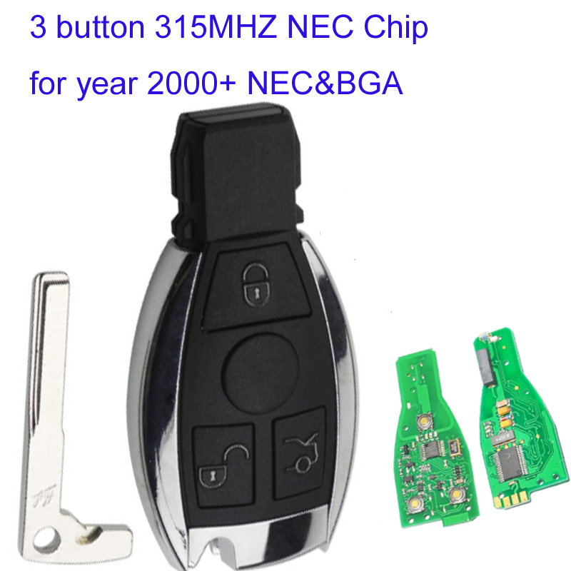 MK100016 3 Buttons 315MHZ Remote Key NEC Chip For Benz Nec Key BGA Key ...