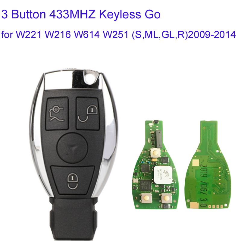 MK100029 3 Button MB FBS3 433Mhz BGA Keyless Go Remote Control Key For ...