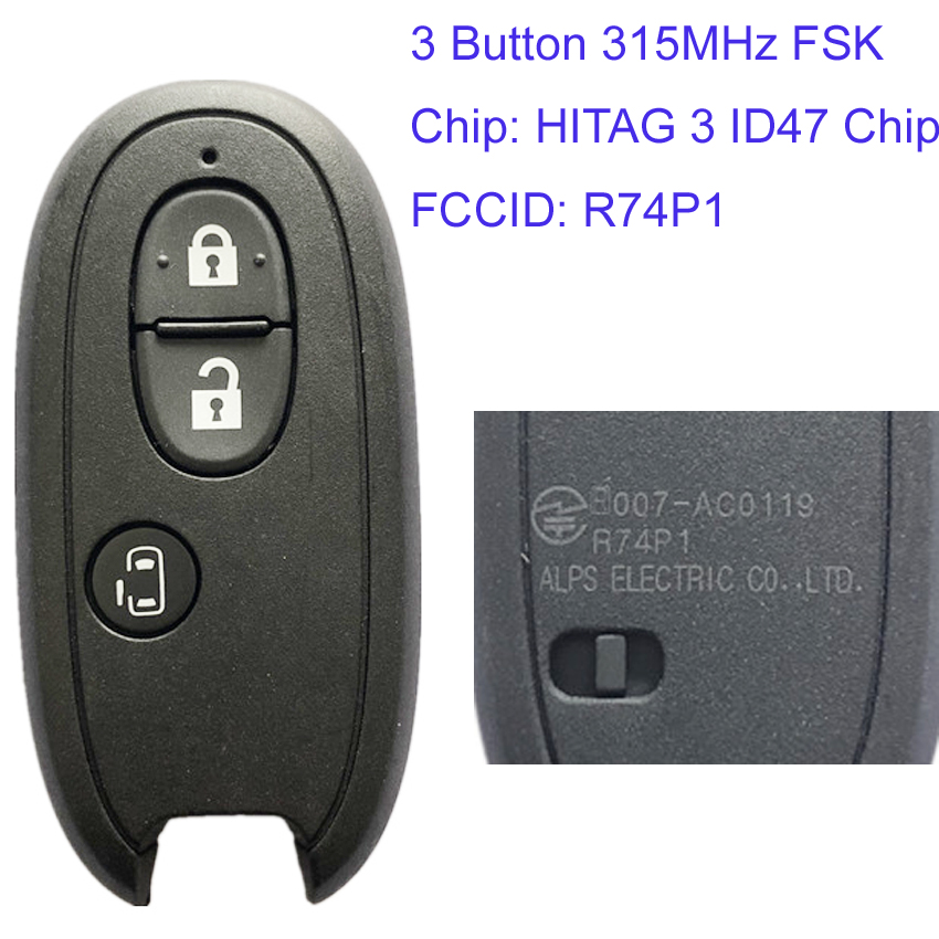 MK370017 3 Button 315MHz FSK Remote Key Smart Key for S-uzuki With ID47 ...