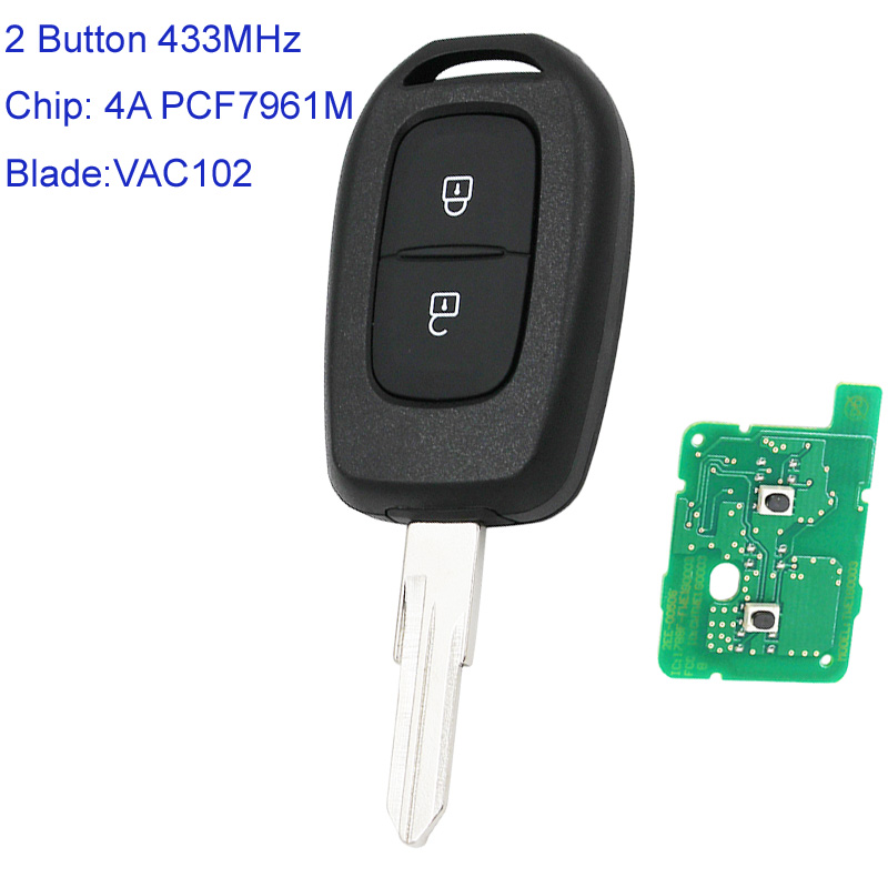 MK230018 2 Button 433MHz Head Key for R-enault Sandero Dacia Car Key ...