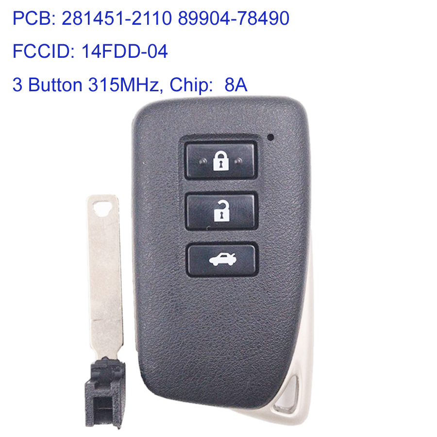 MK490013 3 Button 315MHz Smart Key for Lexus NX keyless Car Key Fob ...