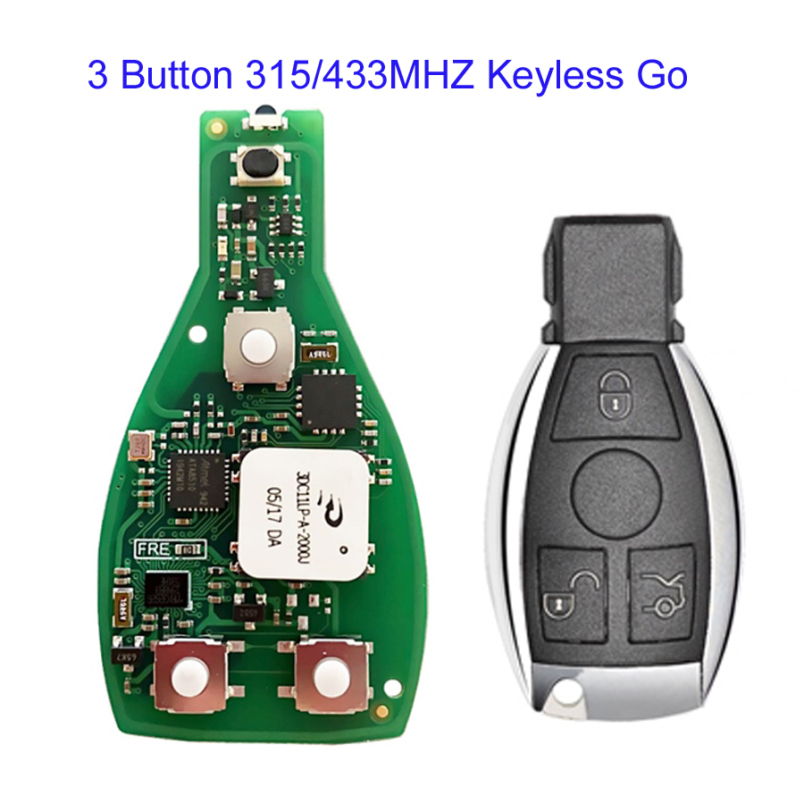 MK100036 3 Button 315/433MHZ Xhorse VVDI MB FBS3 BGA Keyless Go Key for ...