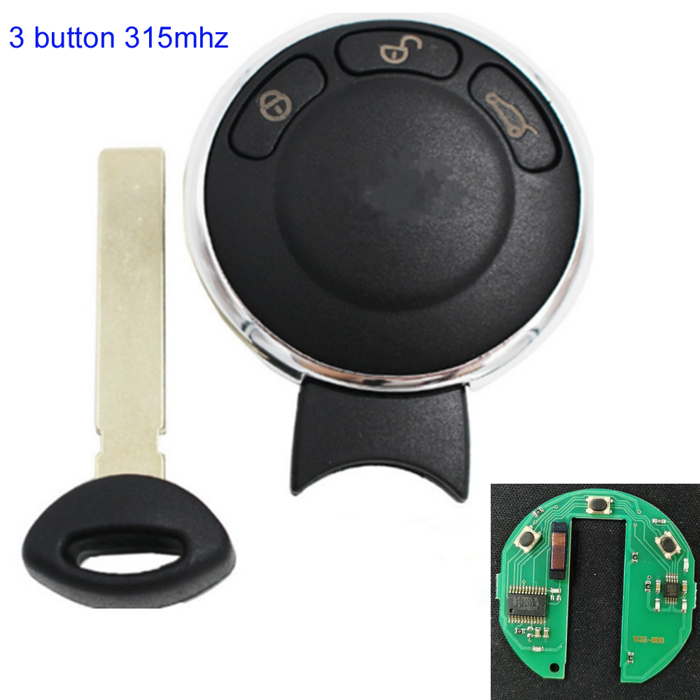 MK110002 3 button 315mhz PCF7945 Chip Smart Key for Mini Cooper auto ...