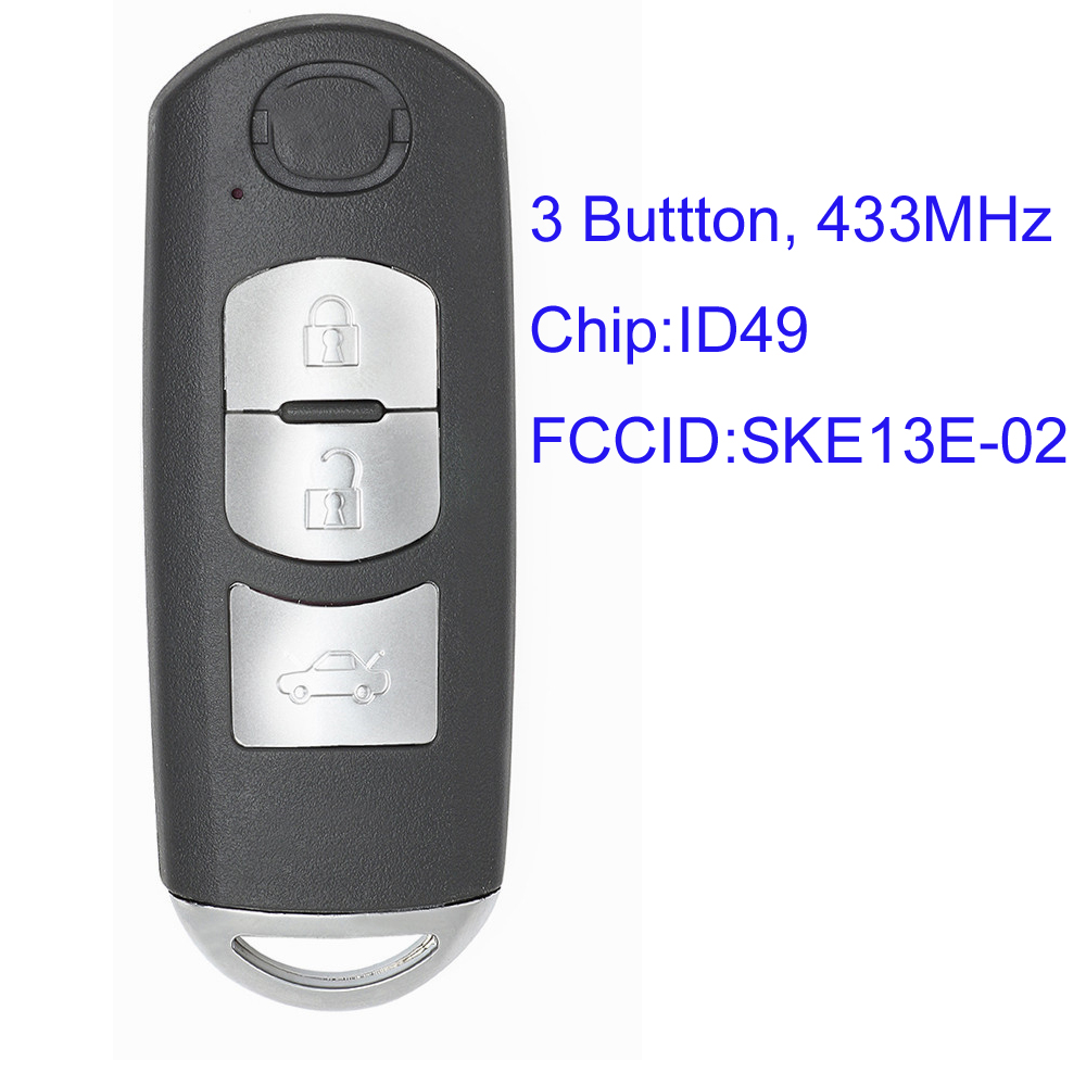MK540004 3 Button 433MHz id49 Chip Smart Key Remote for Mazda 2018 ...