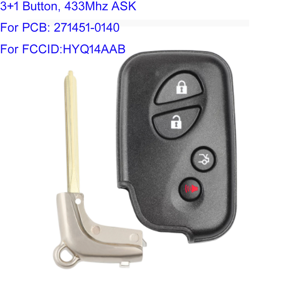 MK490019 3+1 Button 433MHz Smart Key for Lexus NX200T NX300H keyless ...