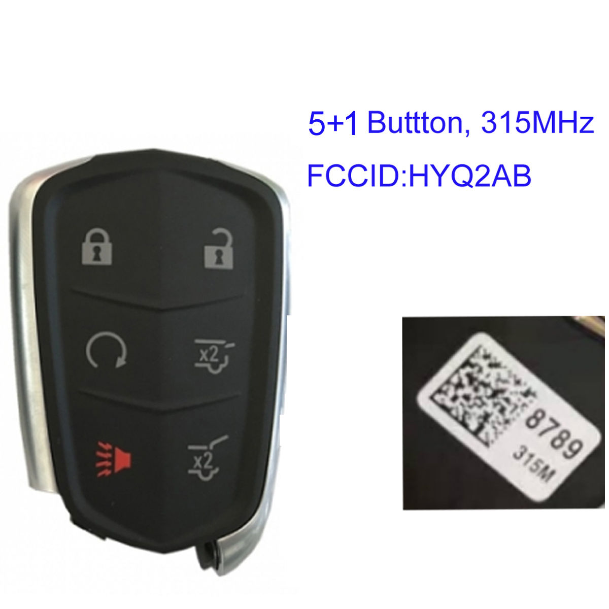 MK340003 5+1 Button Smart Key 315MHz FCC HYQ2AB, PN 13580812 C-adillac ...