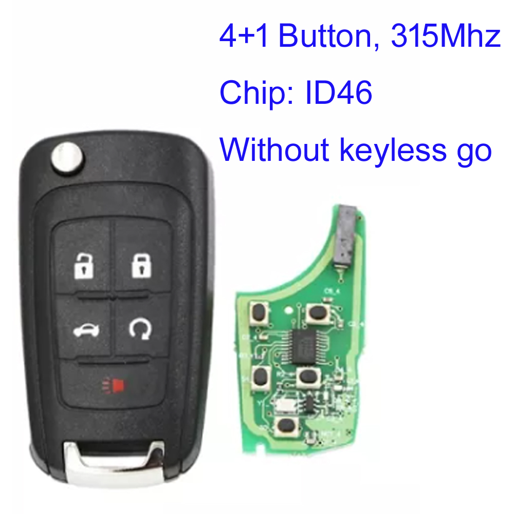 MK280032 4+1 Button 433MHz Flip Key for Chevrolet Cruze 2010-2014 Car ...
