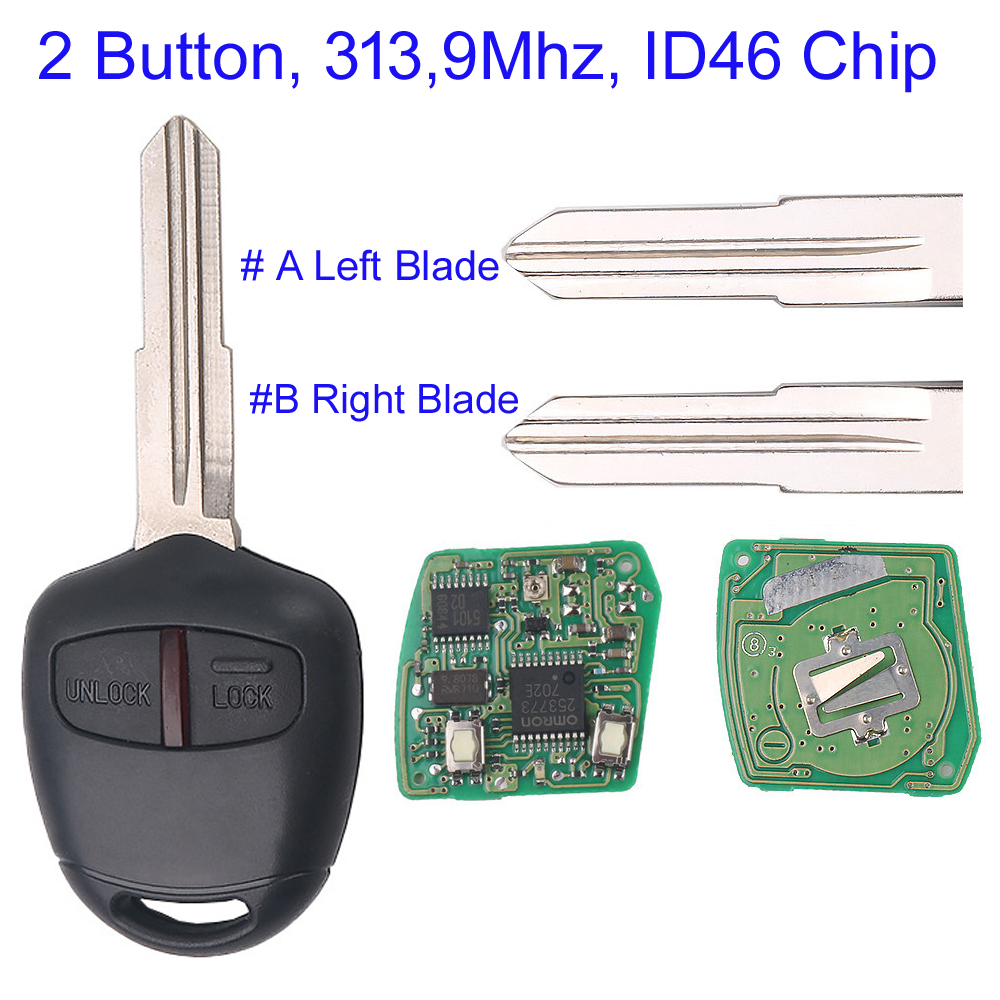 MK350016 2 Button 315MHz Head Key Remote for M-itsubishi L200 Shogun ...