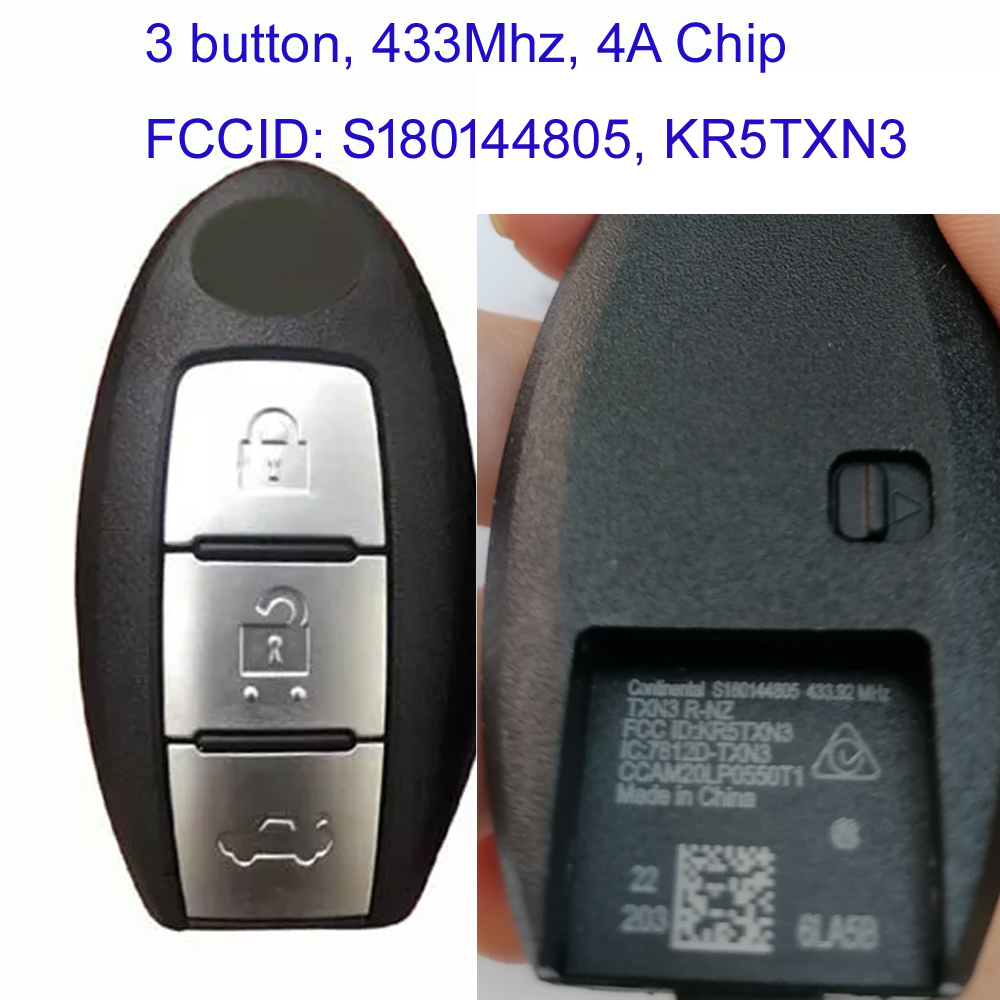MK220004 MK220004 Original 3 Button 433.92mhz Smart Key for N-issan Q50 ...