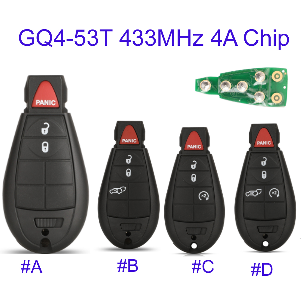 MK310041 5+1 Button 433MHZ Smart Key for DODGE 1500 OHT-4882056 Keyless ...