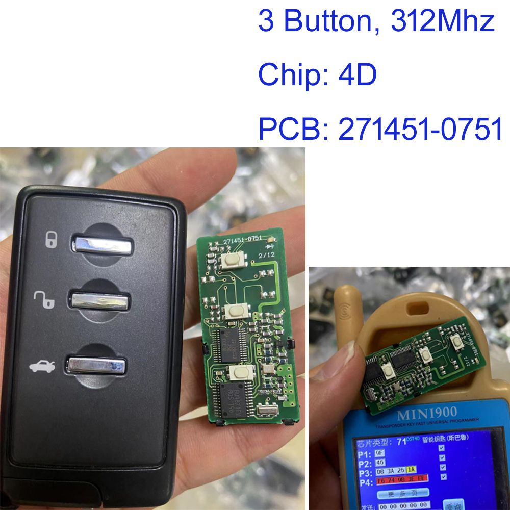 MK450006 3 Button 433MHz ASK Smart Key Remote Control for Subaru Denso ...