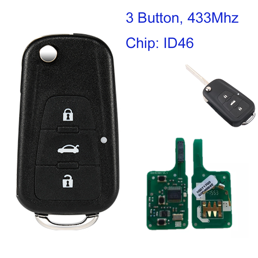 MK390001 3 Button 433MHz Smart Key Remote for MG 6 MG6 Auto Car Key Fob ...