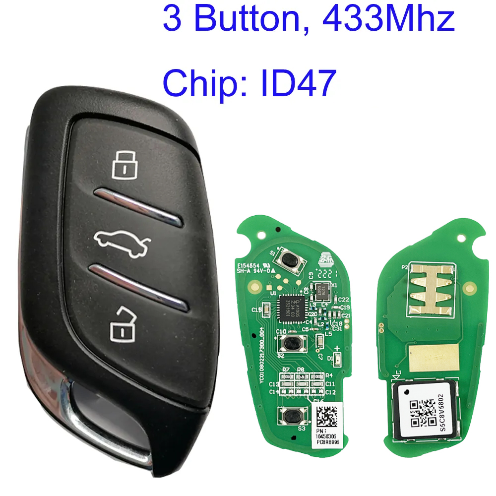 MK390001 3 Button 433MHz Smart Key Remote for MG 6 MG6 Auto Car Key Fob ...