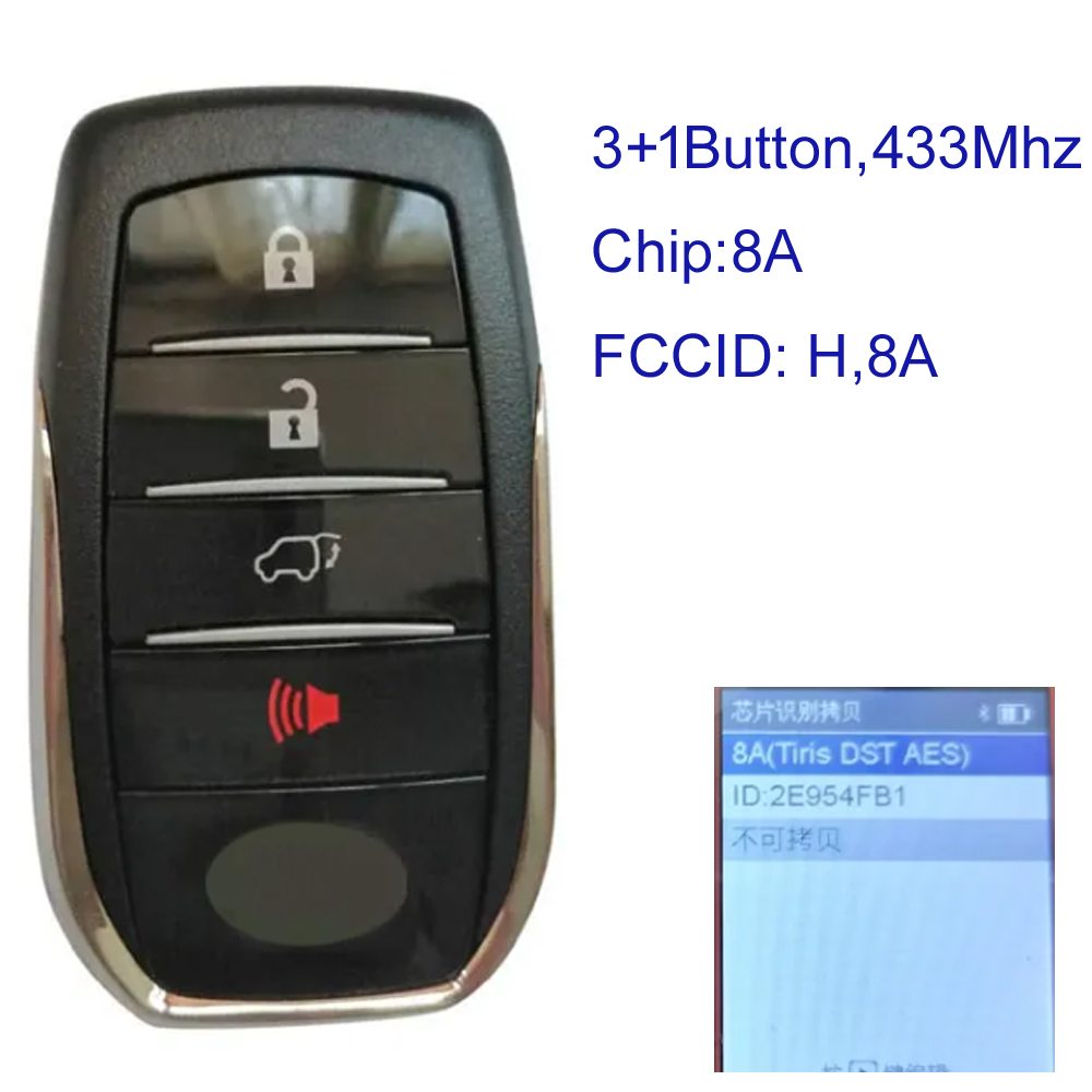 MK190001 OEM 3+1 Button Smart Key 433mhz BM1EW H Chip for Fortuner ...