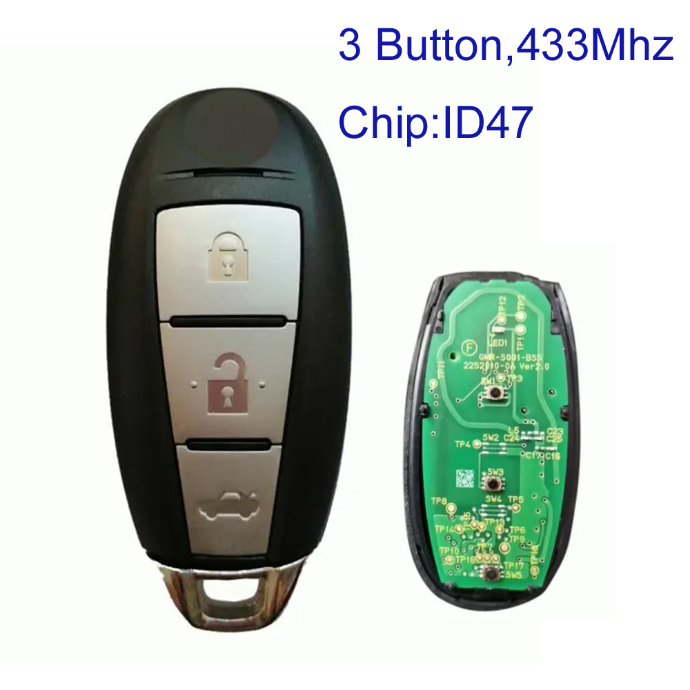 MK370002 Original 3 Button Smart Key 433MHz 47 Chip Car Key Remote Fob ...