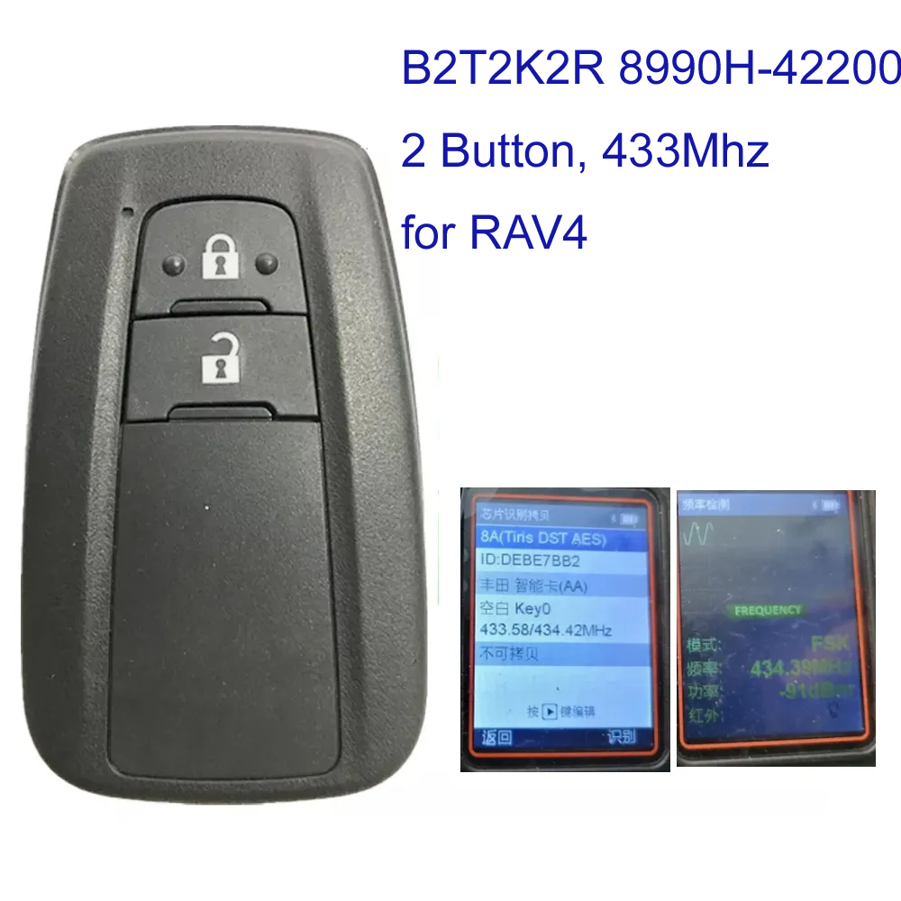 MK190170 2 Button 312MHz ASK Smart Key for T-oyota Vitz Ractis IST 2005 ...