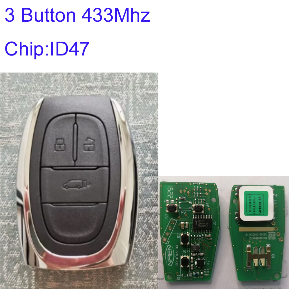 MK190225 Original 2+1 Button 433mhz Smart Key for C-HR BR2EX 8A Chip ...