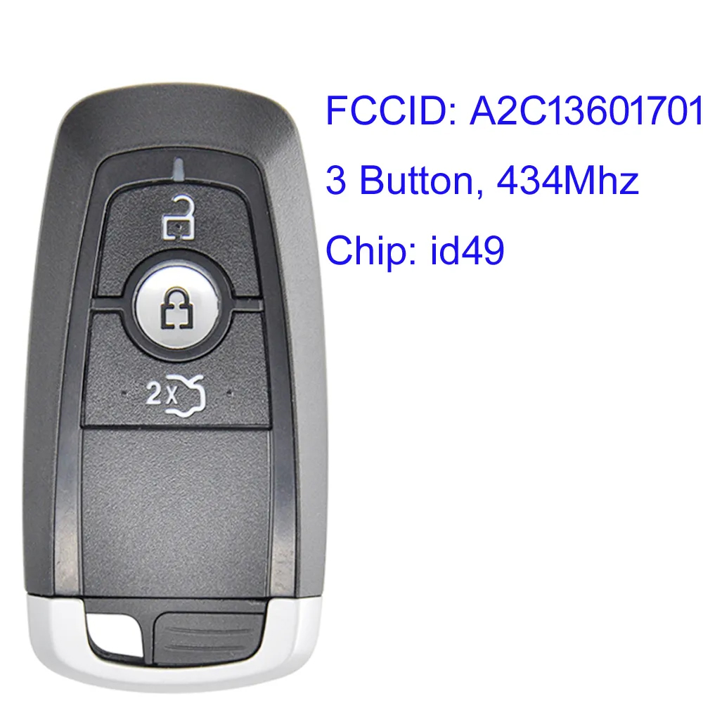 MK160068 3 Buttons 434Hz Smart Key for Ford Focus ST RS 3M5T-15K601-DC ...