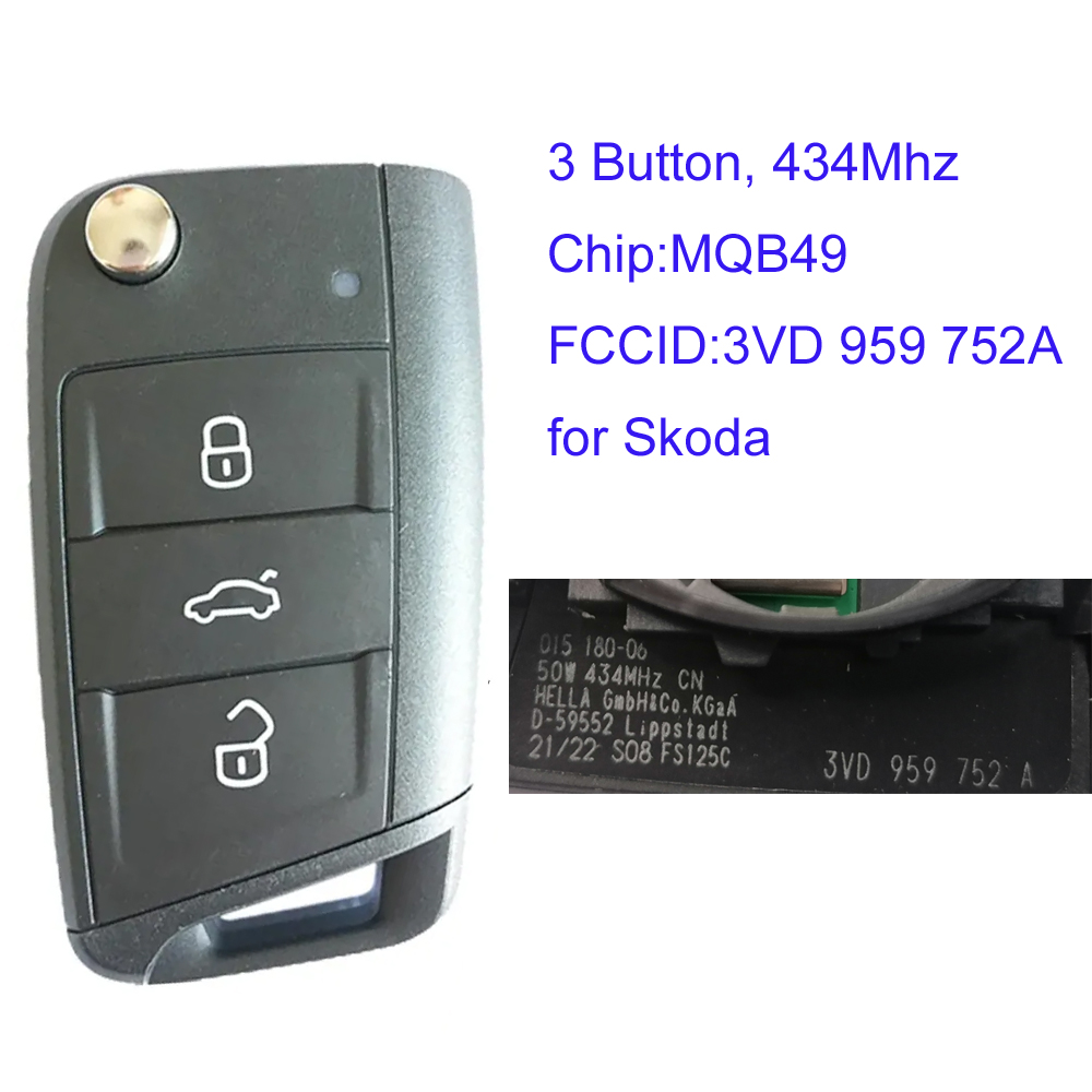 MK120017 Original 434MHZ 3 Button Remote Flip Key For Polo GOLF Mk7 ...